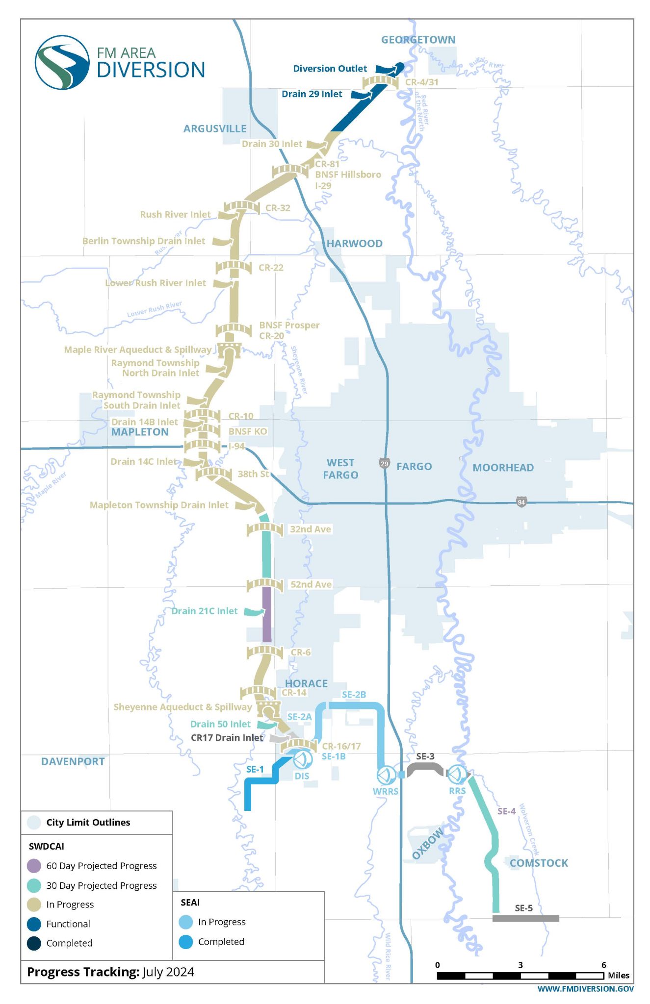 Construction Status | Metro Flood Diversion Authority